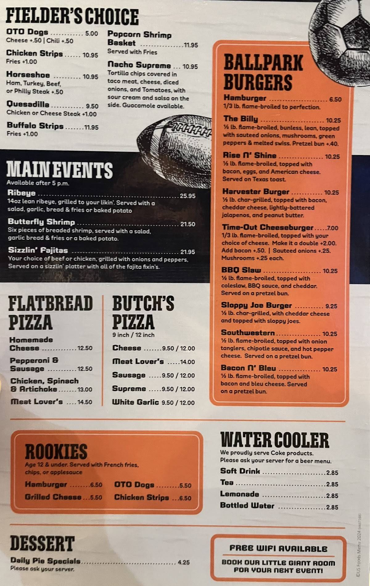 Menu at Official Time Out pub & bar, Canton