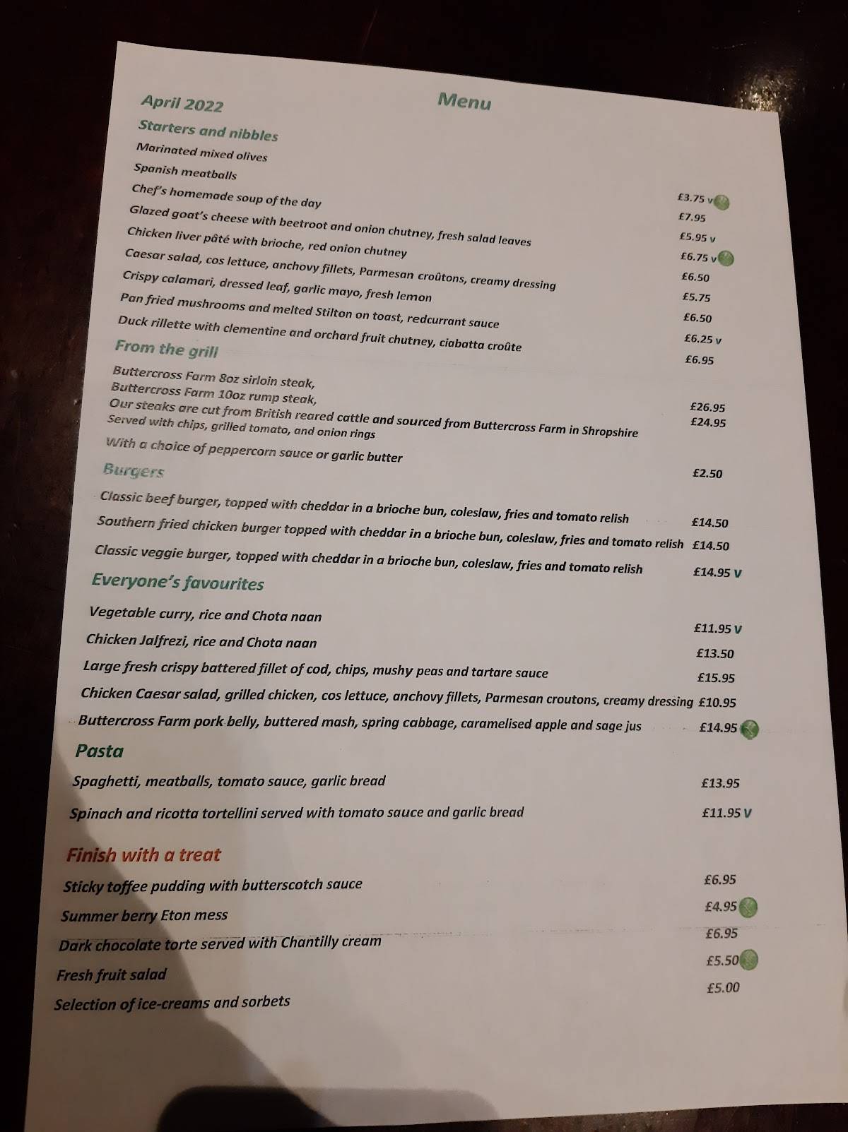 Menu at Olive Tree Restaurant, Telford, International Centre