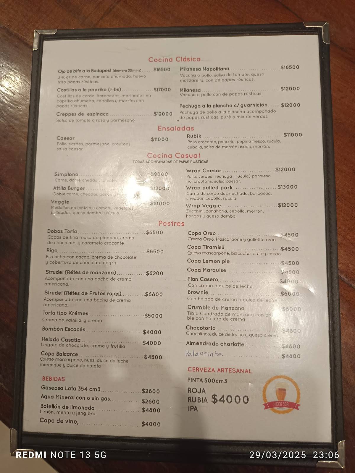 Menu at CLUB HUNGARIA RESTAURANTE, Olivos
