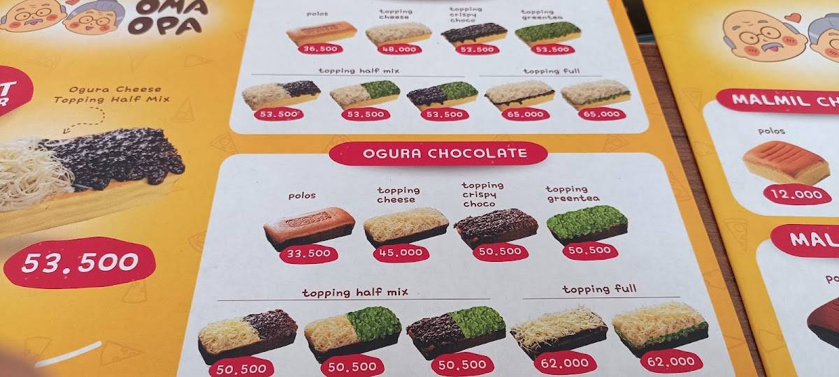 Menu at Oma Opa Cakery Jalan Magelang, Sendangadi