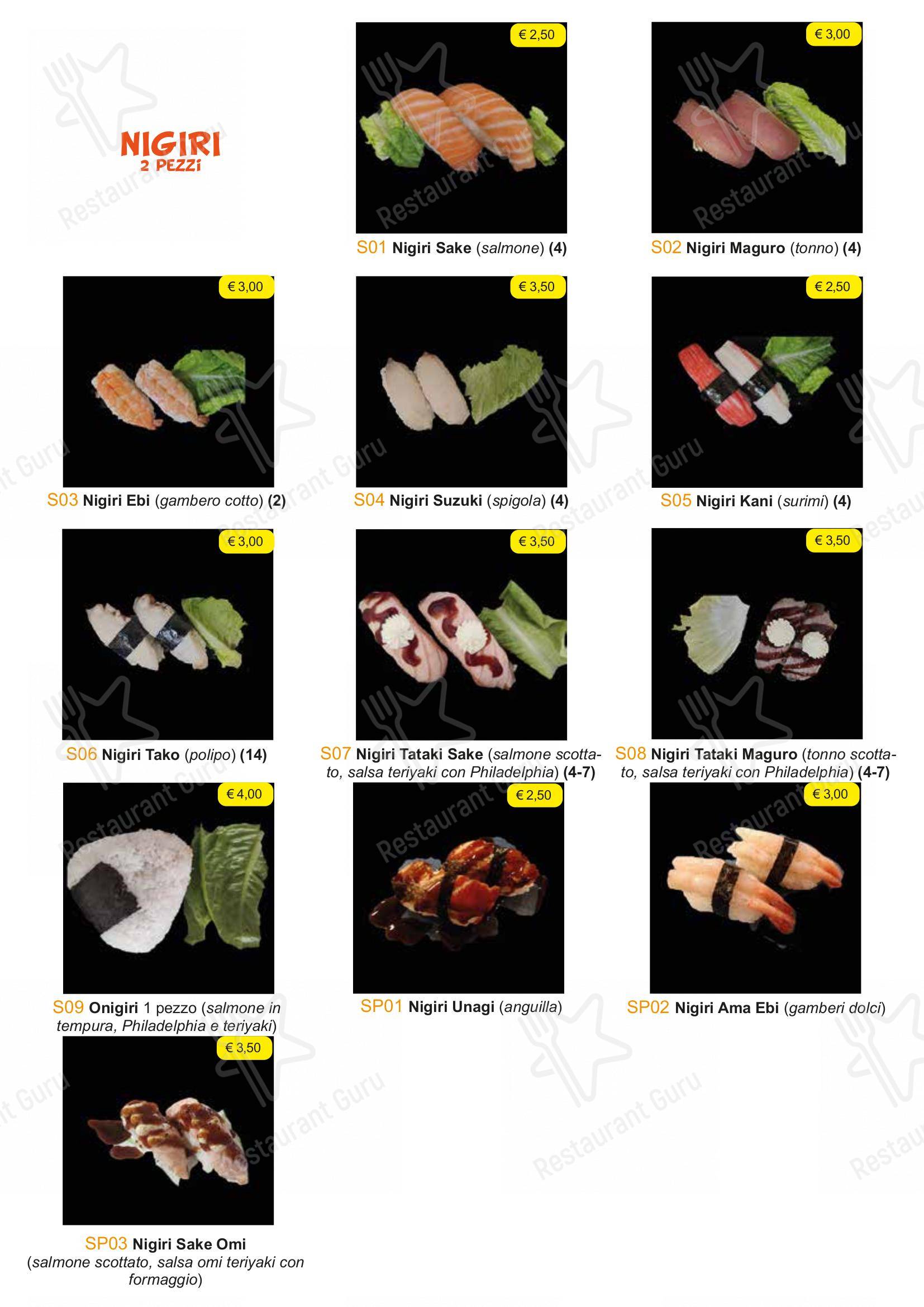 Carta del restaurante Omi Sushi, Montesilvano