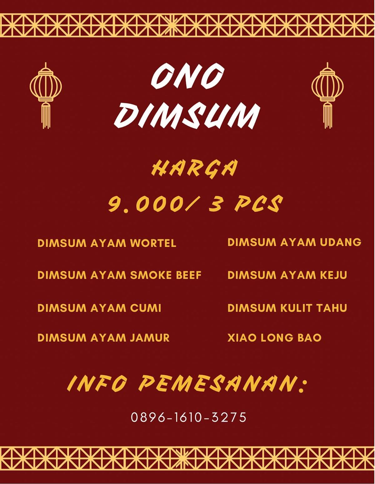 Menu at Ono Dimsum Pleburan restaurant, Semarang
