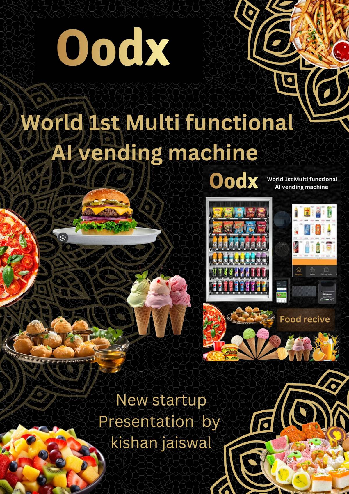 Menu at Oodx AI vending machine, Bhopal