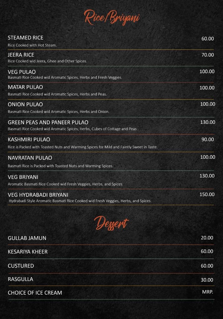 Menu at Hotel Smart and Banquet Hall, Orai