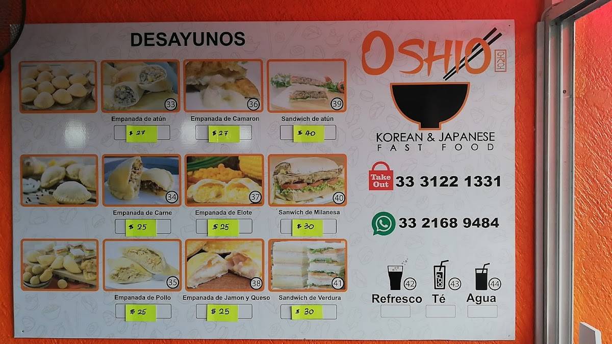 Carta del restaurante Oshio Korean & Japanese Food, Guadalajara