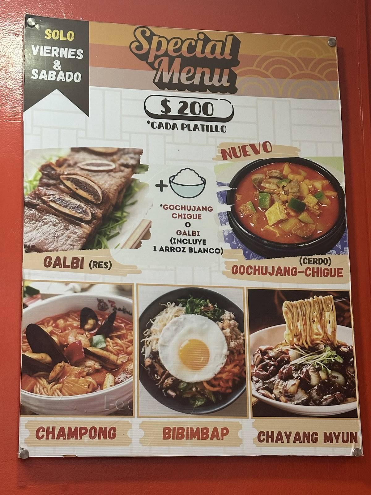 Carta del restaurante Oshio Korean & Japanese Food, Guadalajara