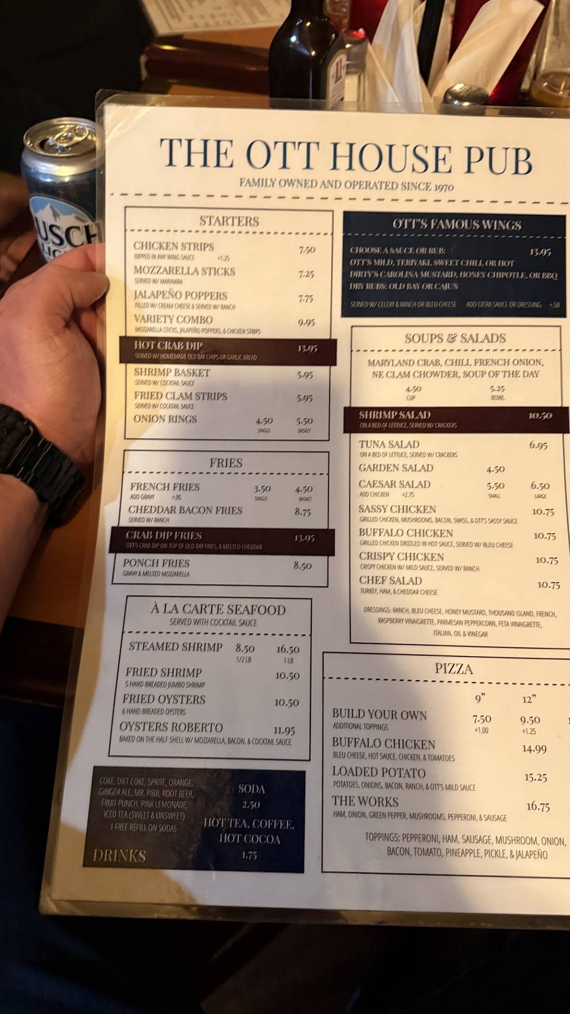 Menu at Ott House pub & bar, Emmitsburg