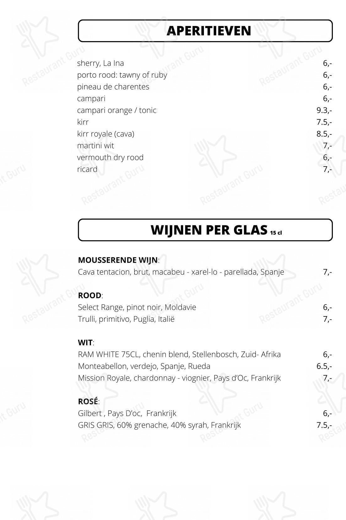 Menu at Oud Edegem Foodbar, Edegem