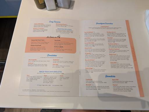 Menu at Over Easy restaurant, Glendale
