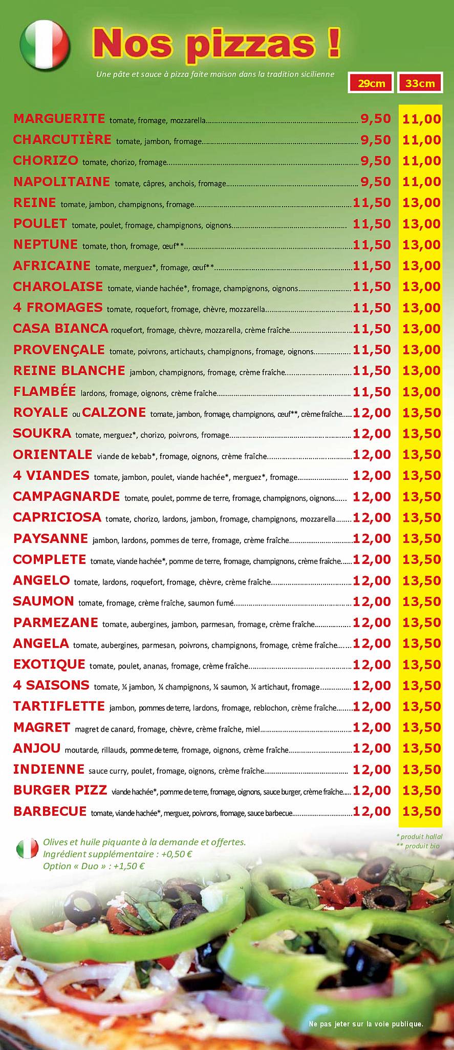 Menu at PIZZA ANGELA pizzeria, Bouchemaine, 1 Rue du Petit Vivier