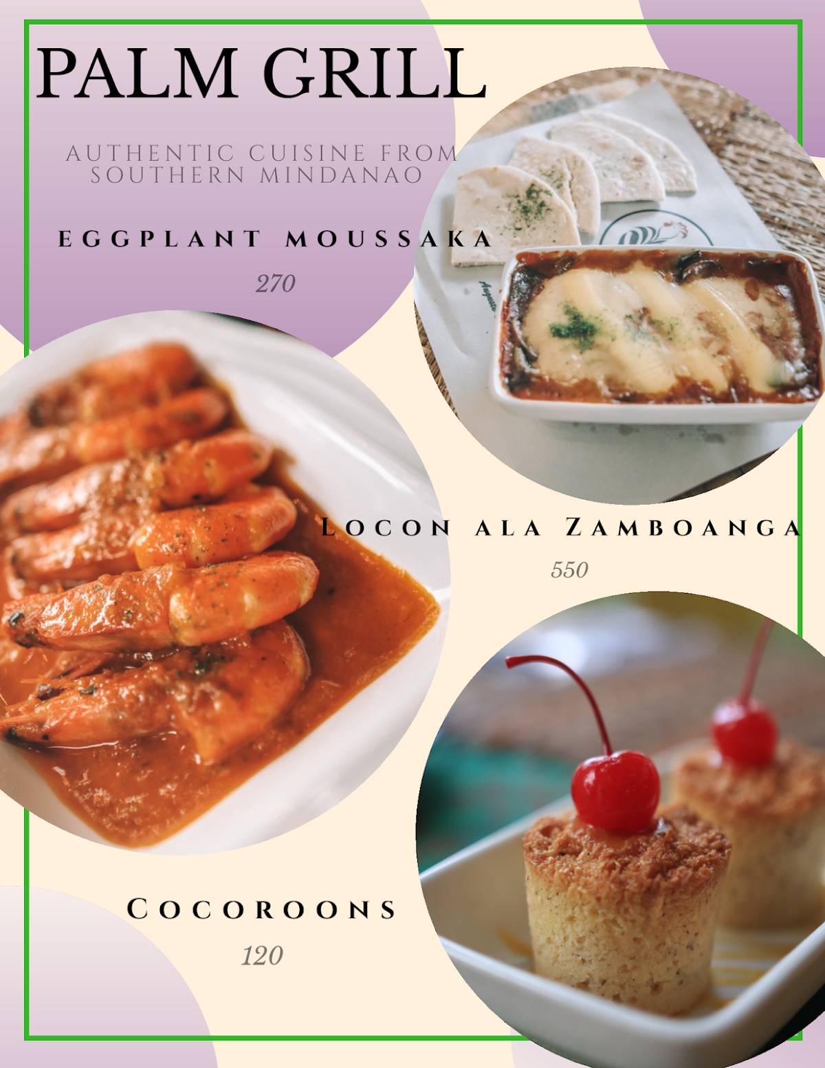 Menu at Palm Grill: Authentic Cuisine from South of Mindanao restaurant ...