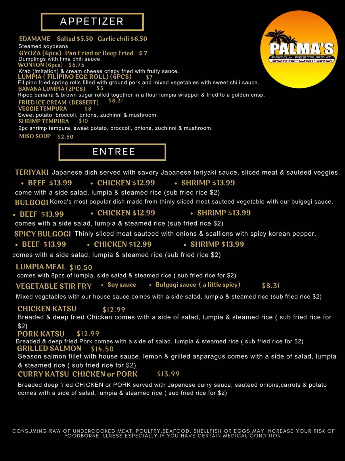 Menu at Palma's Restaurant (Crestview), Crestview