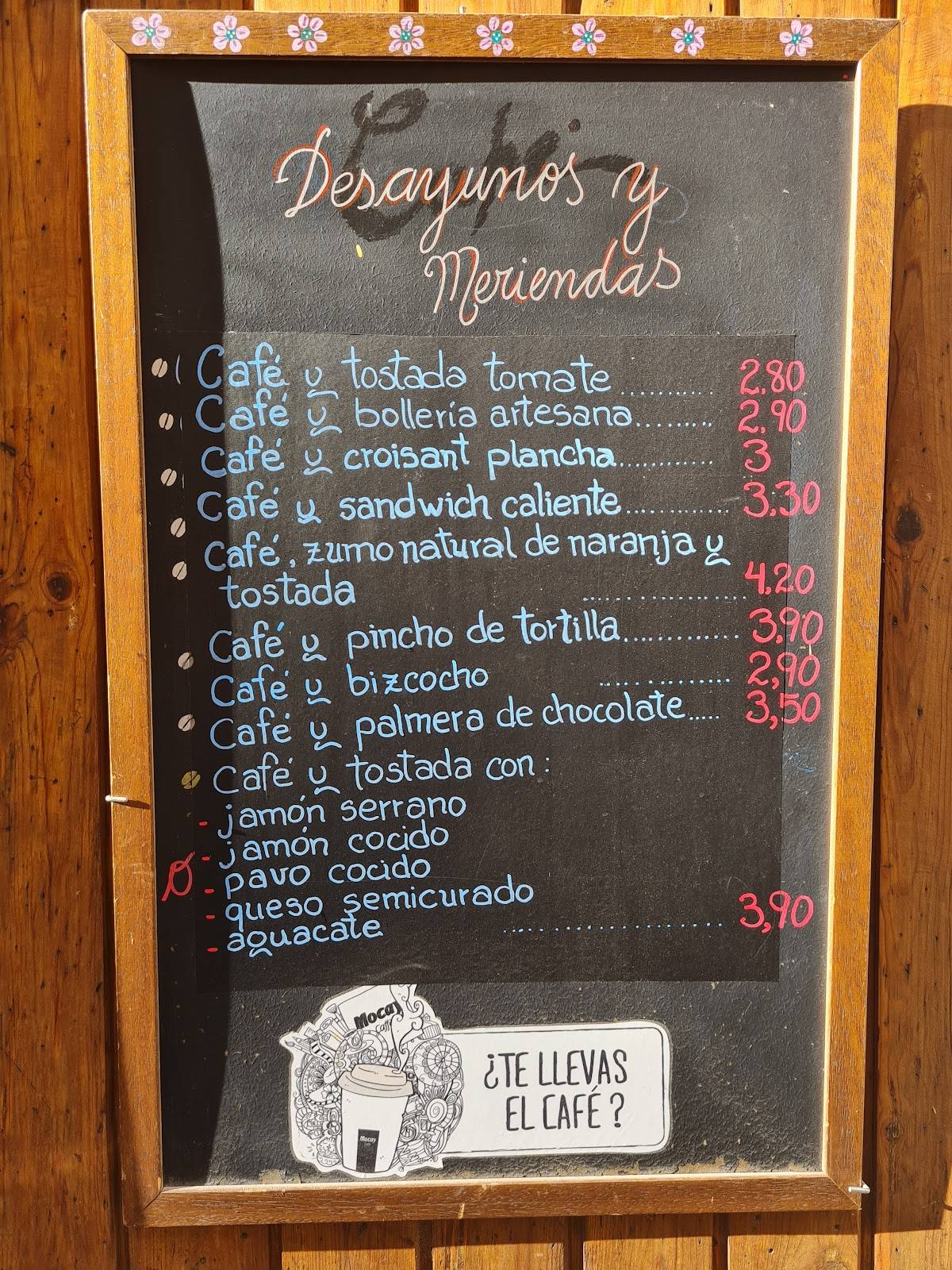 Menu at Panaderia Cafetería Dulce Vida, Madrid