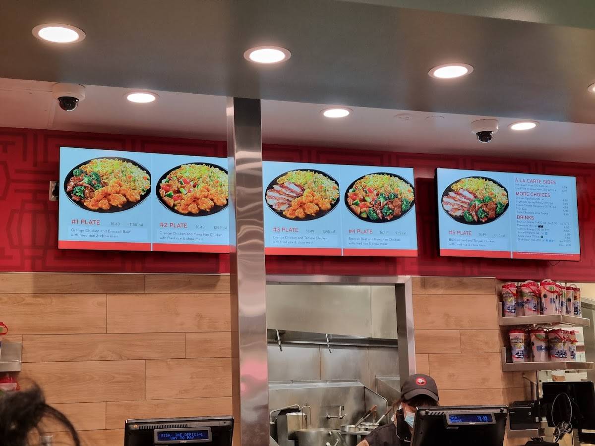 Menu at Panda Express restaurant, Los Angeles, Starway