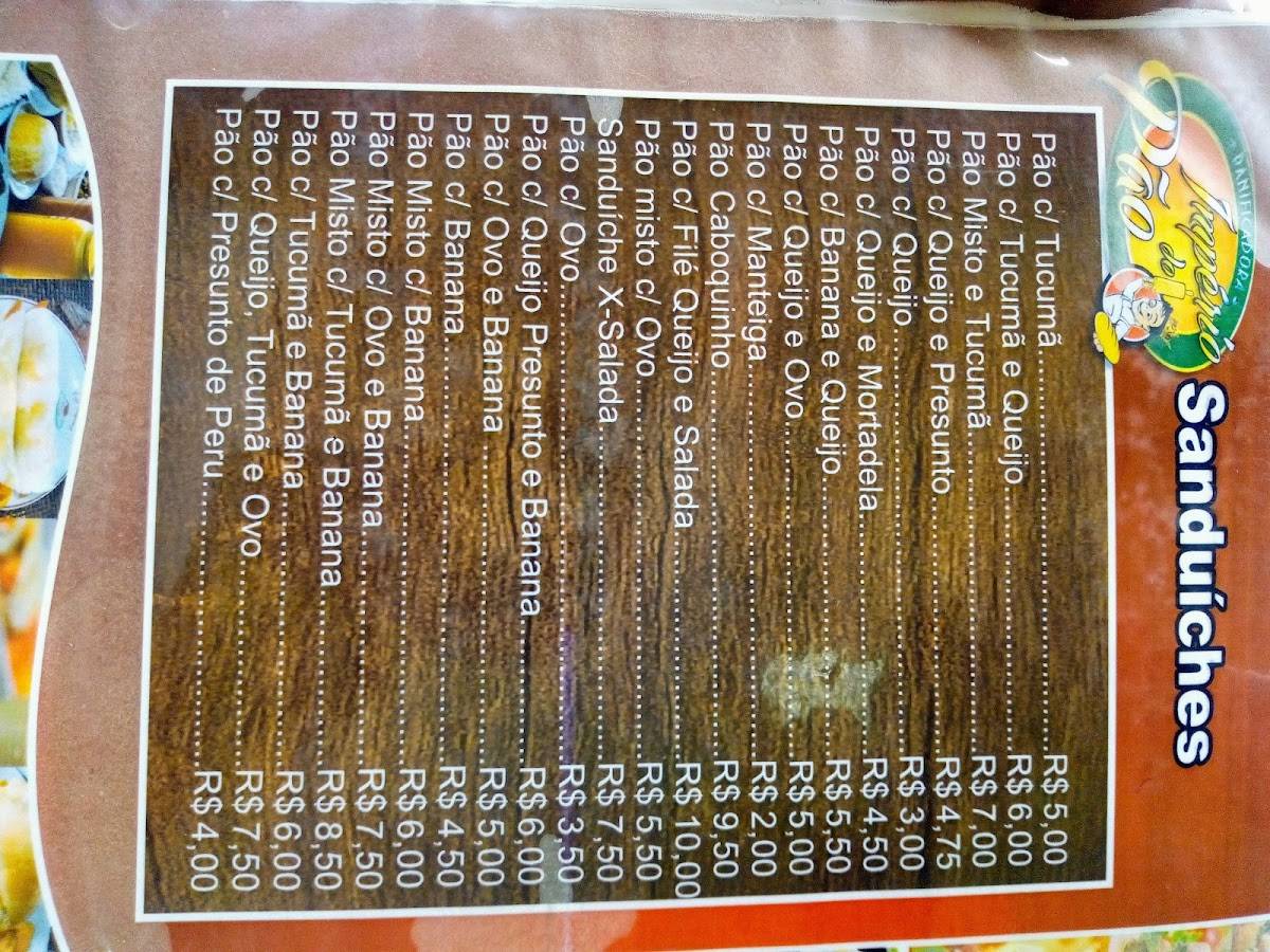Menu em Panificadora Império do Pão, Manaus, Av. Mirra