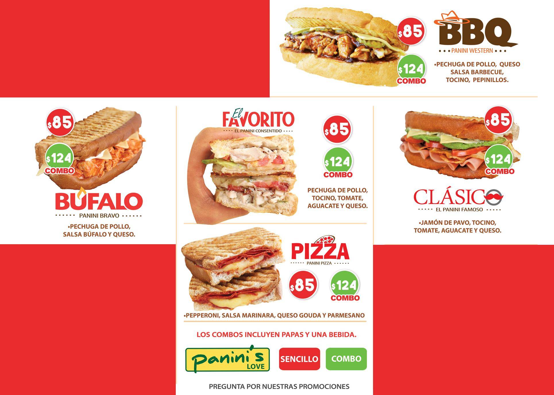 Carta del restaurante Panini's Love - Suc. Vista Hermosa, Reynosa, Av ...