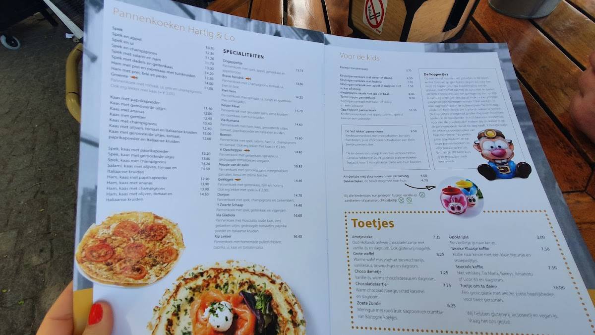 Speisekarte von Pannenkoekenrestaurant 't Hoogstraatje, Nijmegen