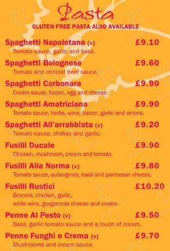 Menu at Papilio restaurant, Edinburgh