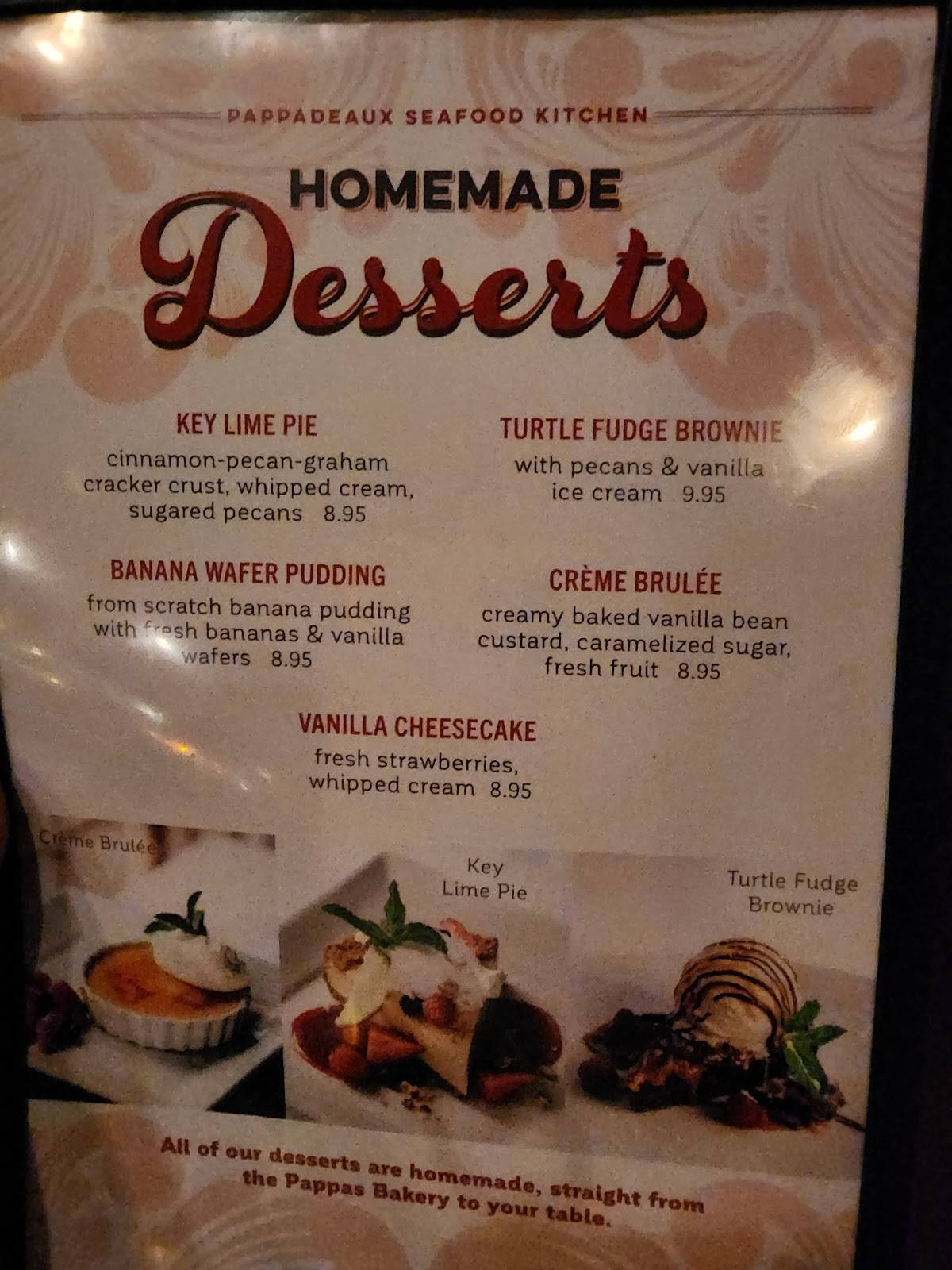 Menu at Pappadeaux Seafood Kitchen pub & bar, Albuquerque