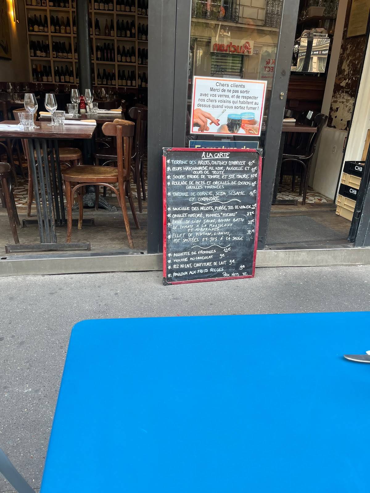 Menu at Les Arlots restaurant, Paris, 136 Rue du Faubourg Poissonnière