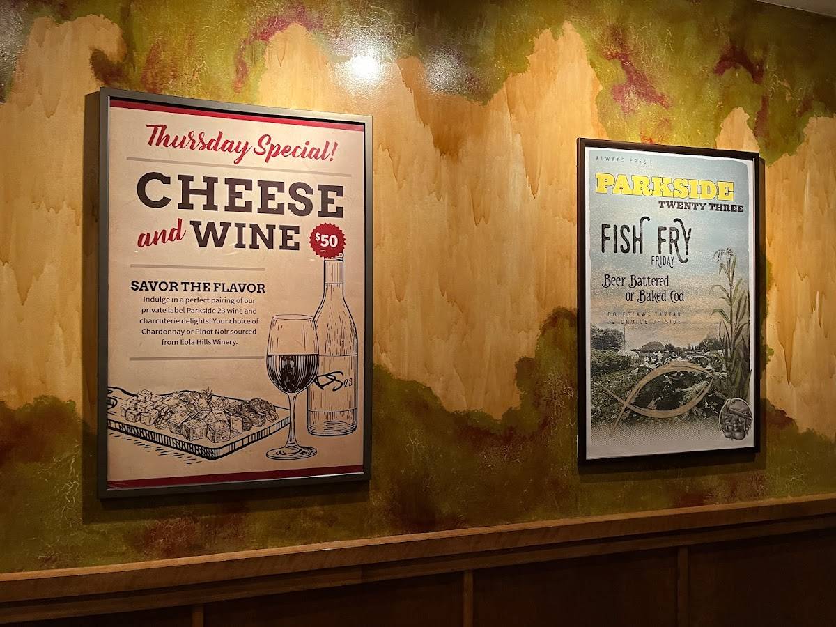 Menu at ParkSide 23 restaurant, Brookfield