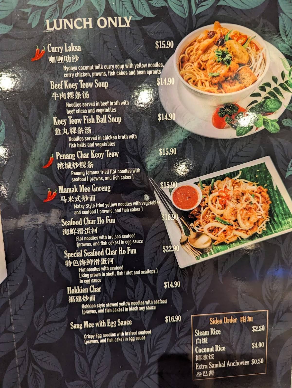 Menu at Malaysian Dining Delights restaurant, Parkwood