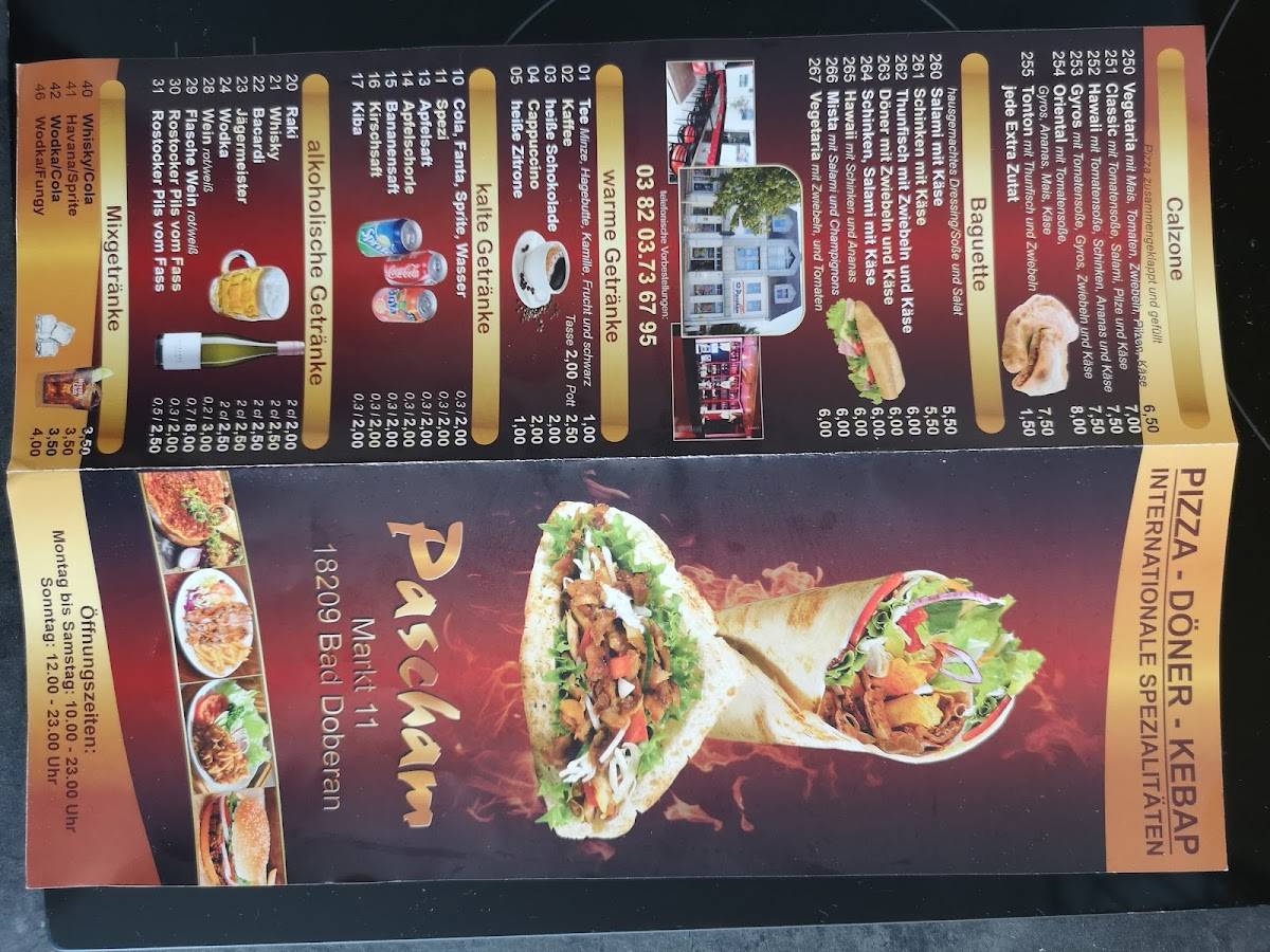 Speisekarte von Pascham - Pizza und Döner Kebab, Bad Doberan