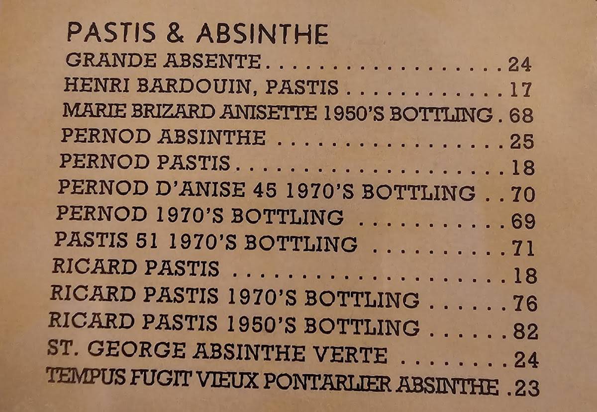 Menu at Pastis Miami restaurant, Miami