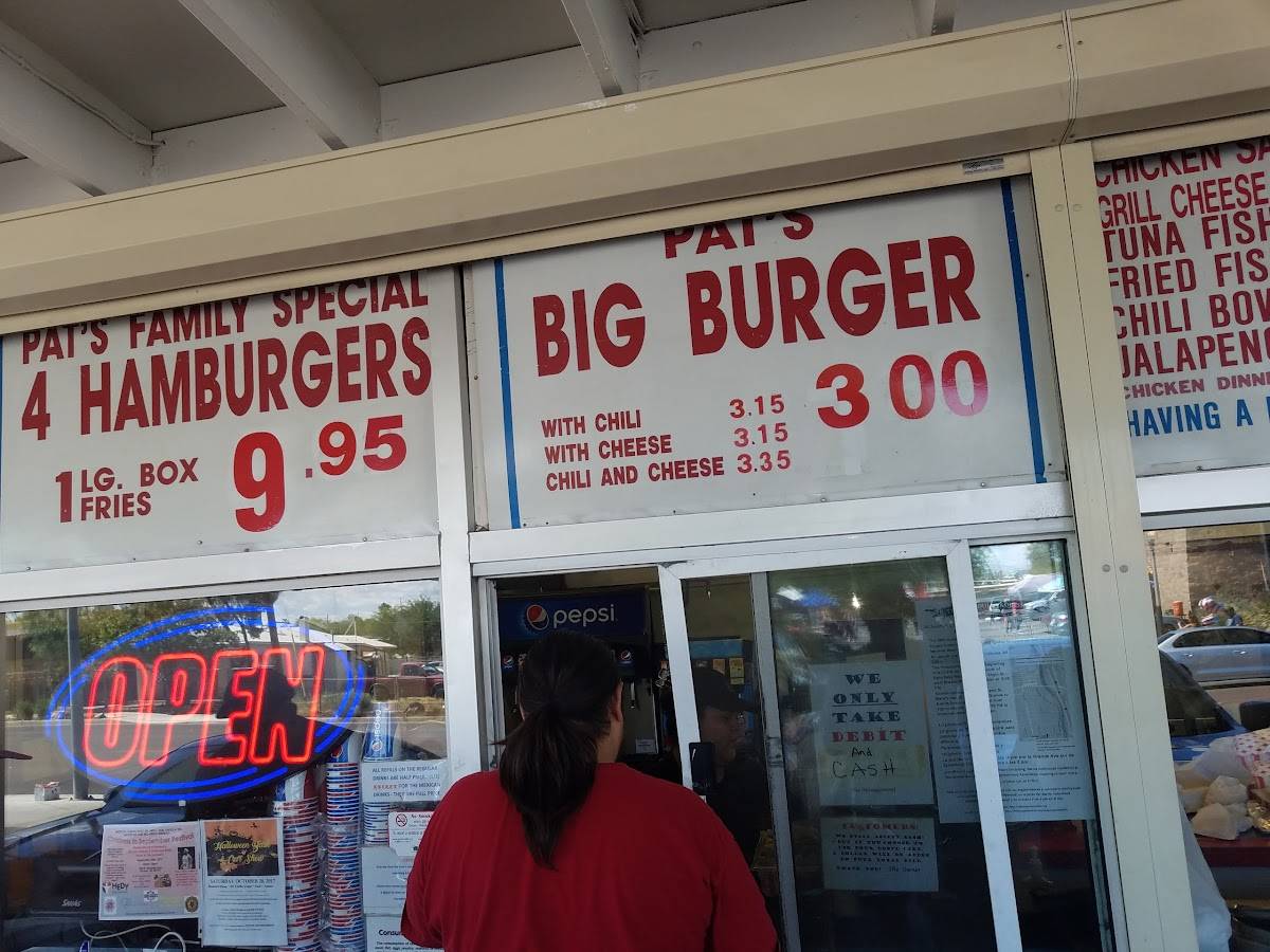 Menu at Pat's Chili Dogs restaurant, Tucson