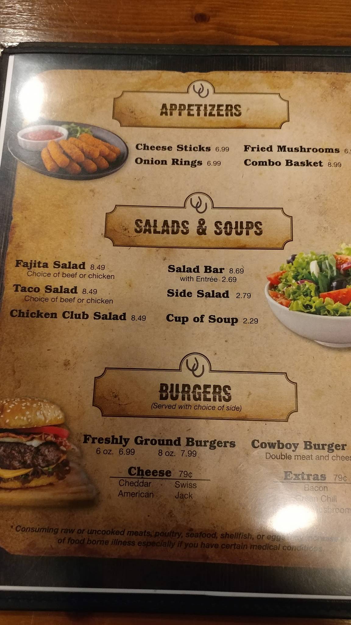 Menu at Pecos Diamond Steakhouse, Dumas