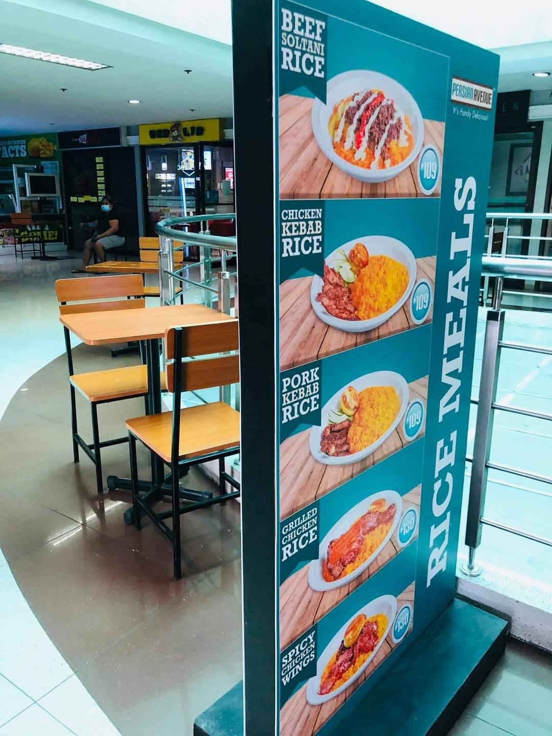 Carta del restaurante Persian Avenue FEU NRMF, Ciudad Quezon