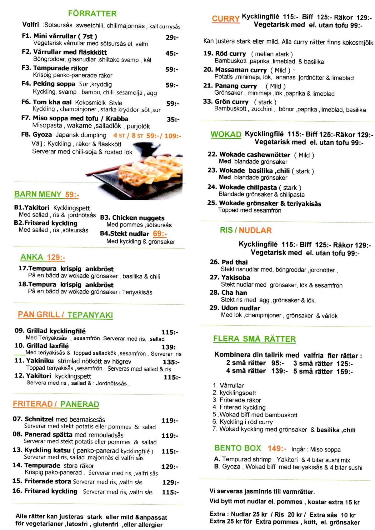 Menu at Perstorp stationen Café och Kök restaurant, Perstorp