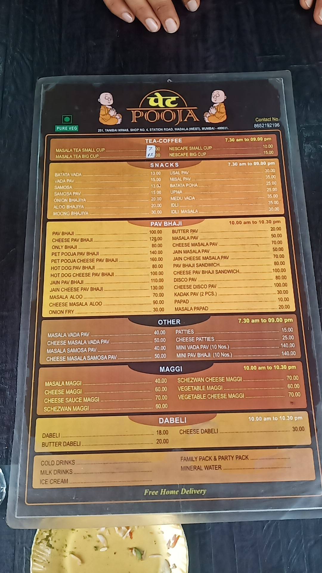 Menu at Pet Pooja, Aurangabad, Chowk