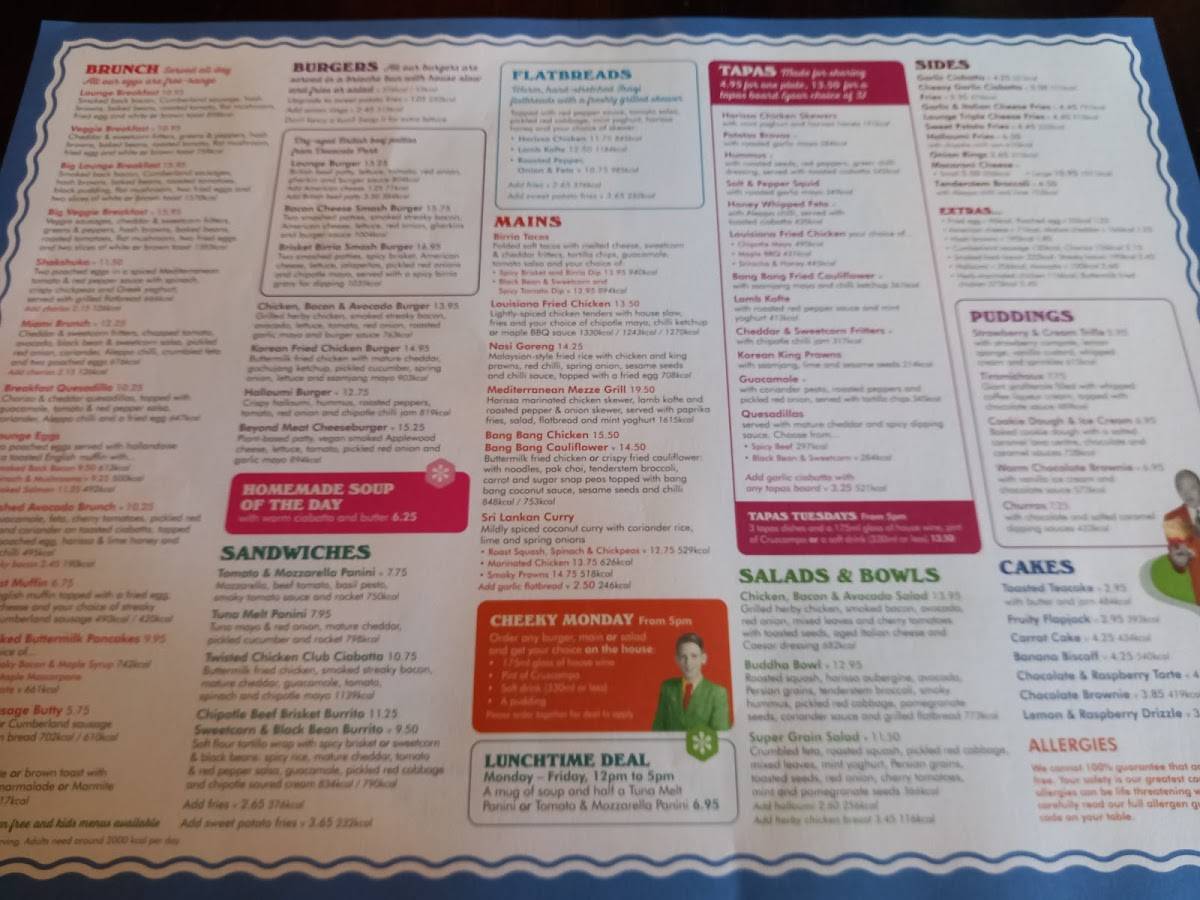 Menu at Petalo Lounge restaurant, Spalding