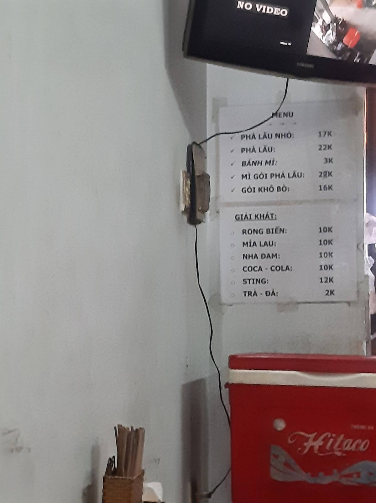 Carta del restaurante Phá Lấu Bò Cây Trâm, Ciudad Ho Chi Minh (Saigón ...