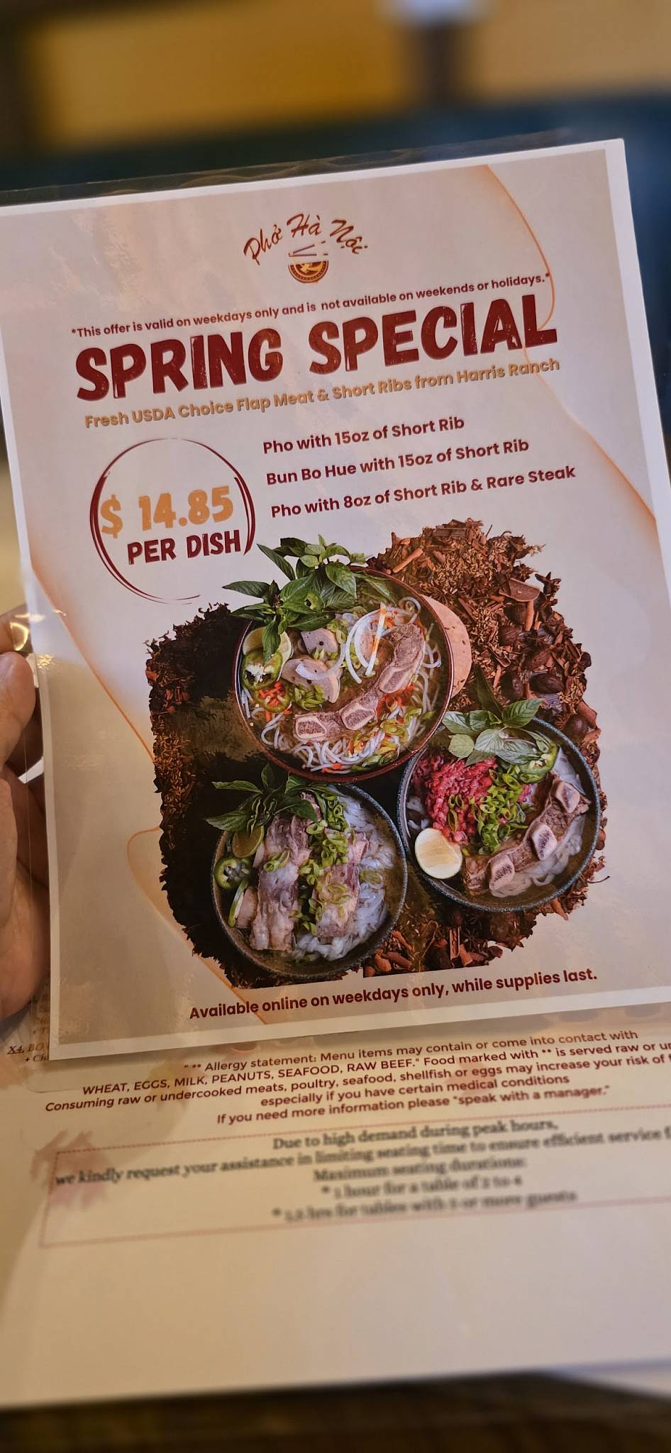 Menu at Pho Ha Noi - Fremont restaurant, Fremont