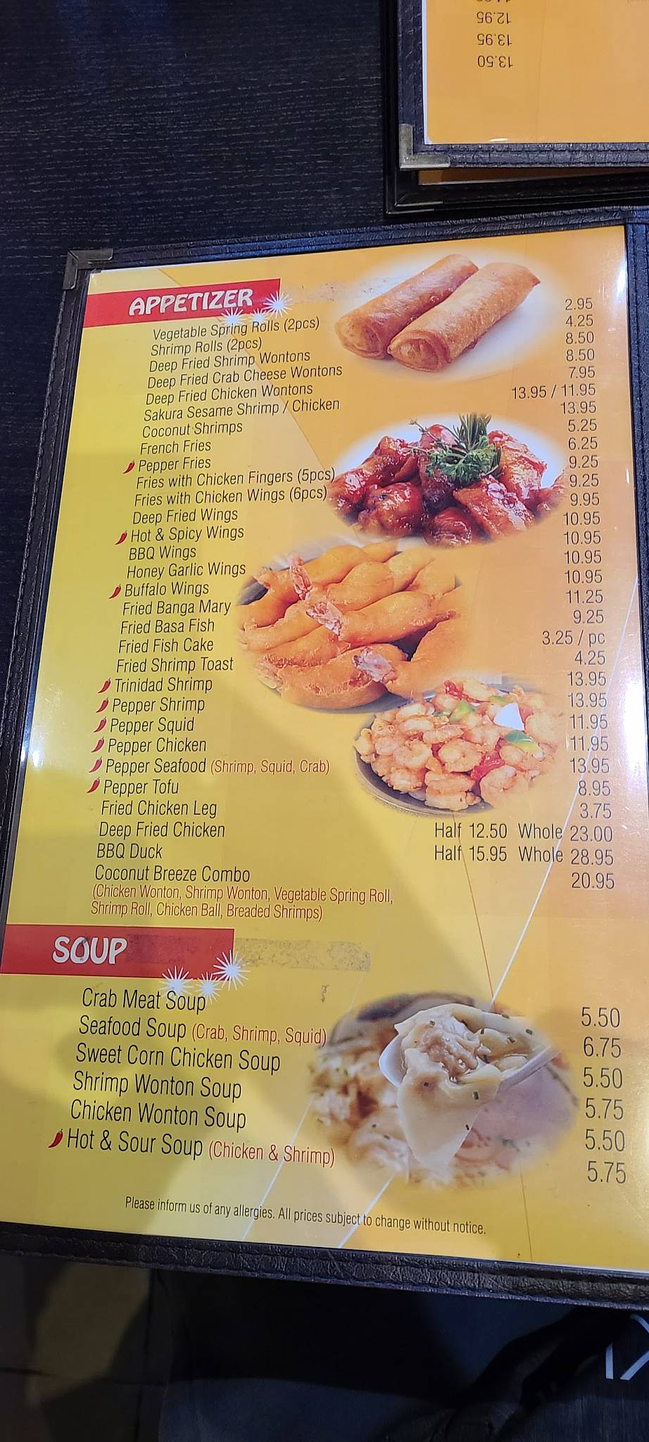 Menu at Caribbean Heat restaurant, Pickering