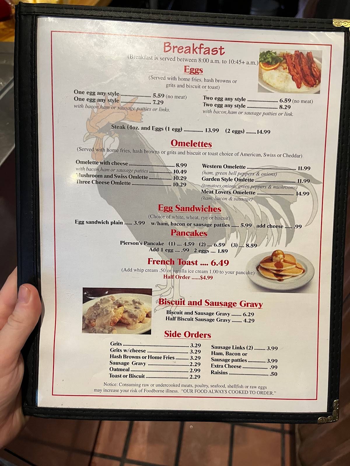 Menu at Pierson Family Restaurant, Pierson