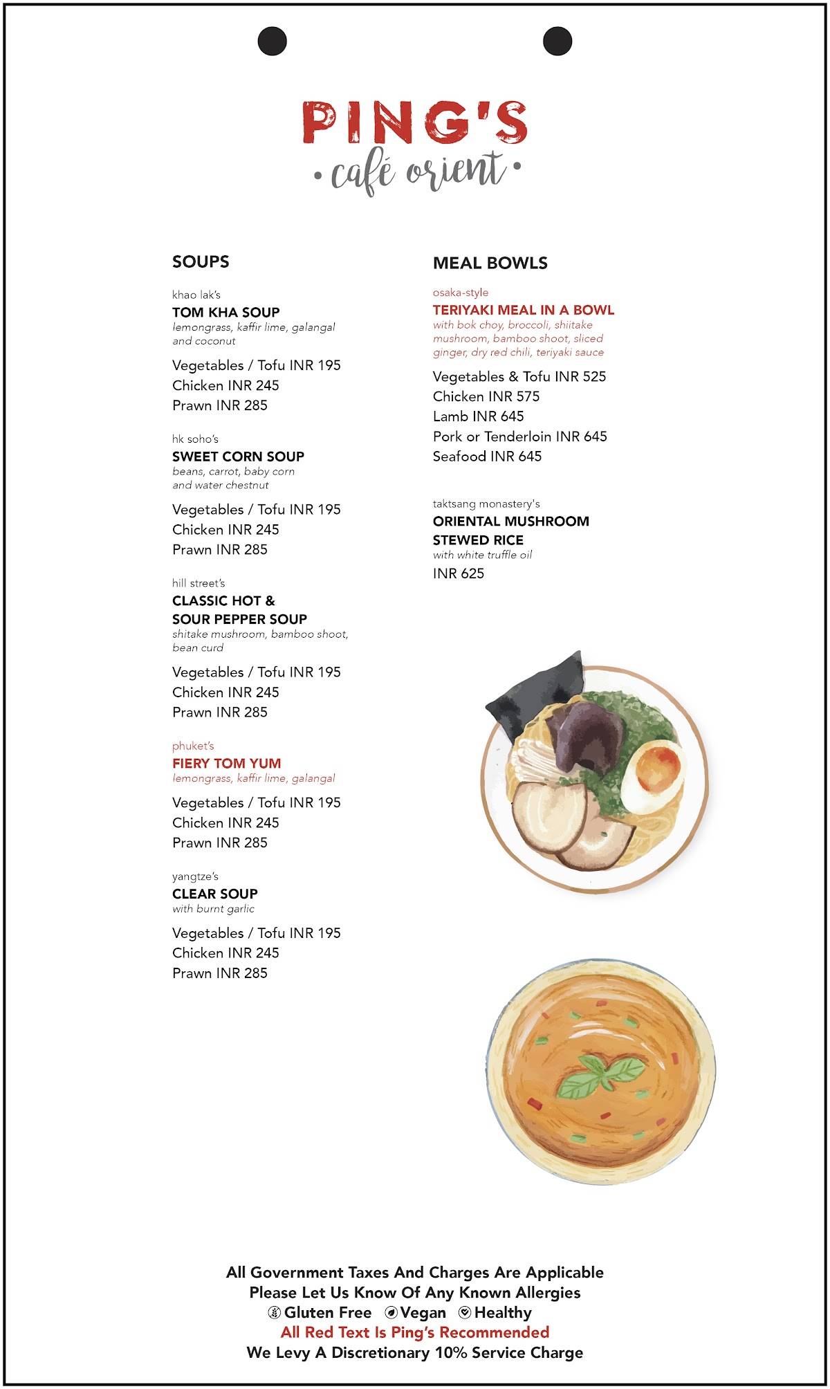 Menu at Ping's Cafe Orient, New Delhi, Saket 110017
