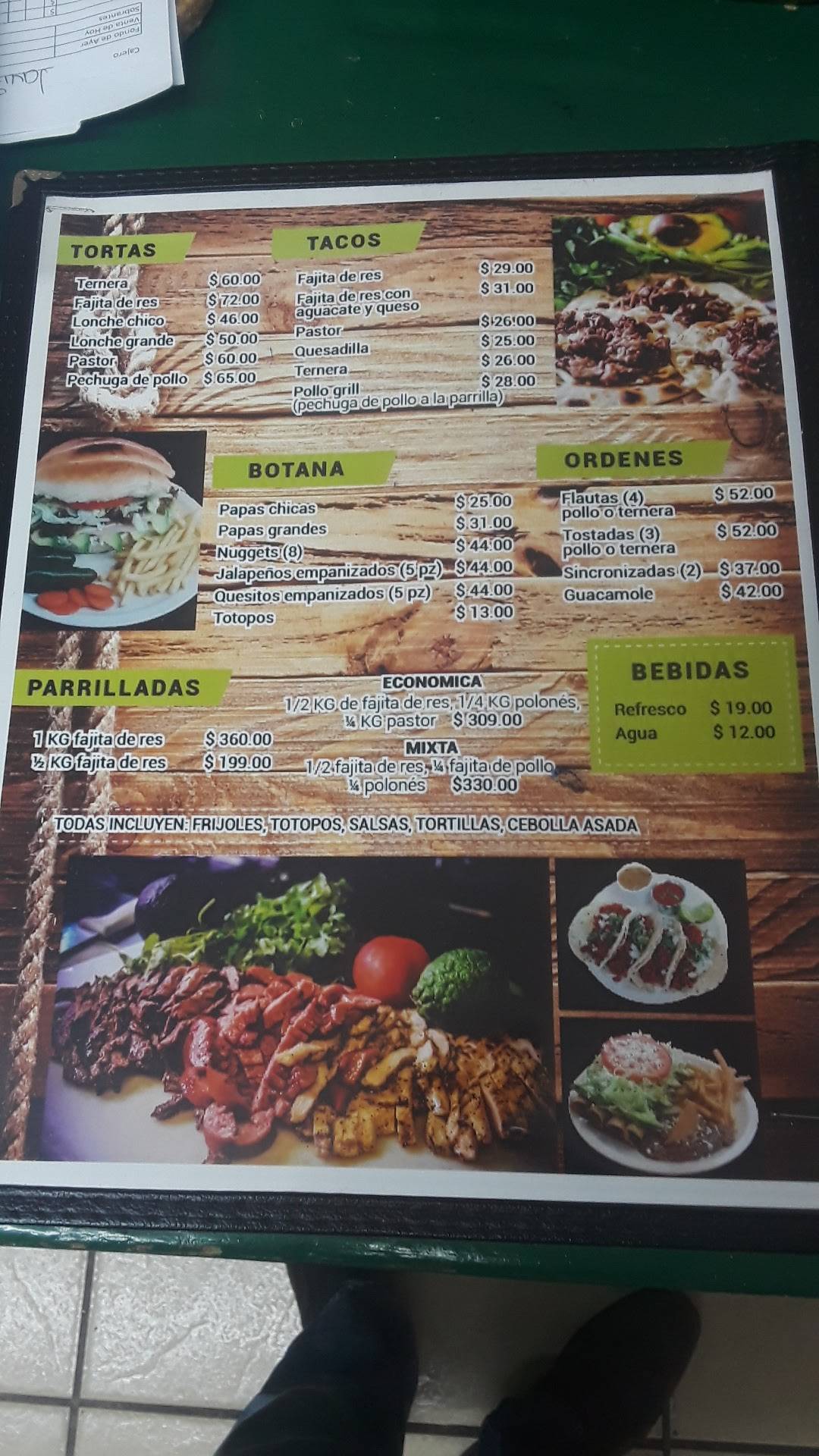 Carta del restaurante Pino Burger (por Ulloa), Nuevo Laredo, C ...