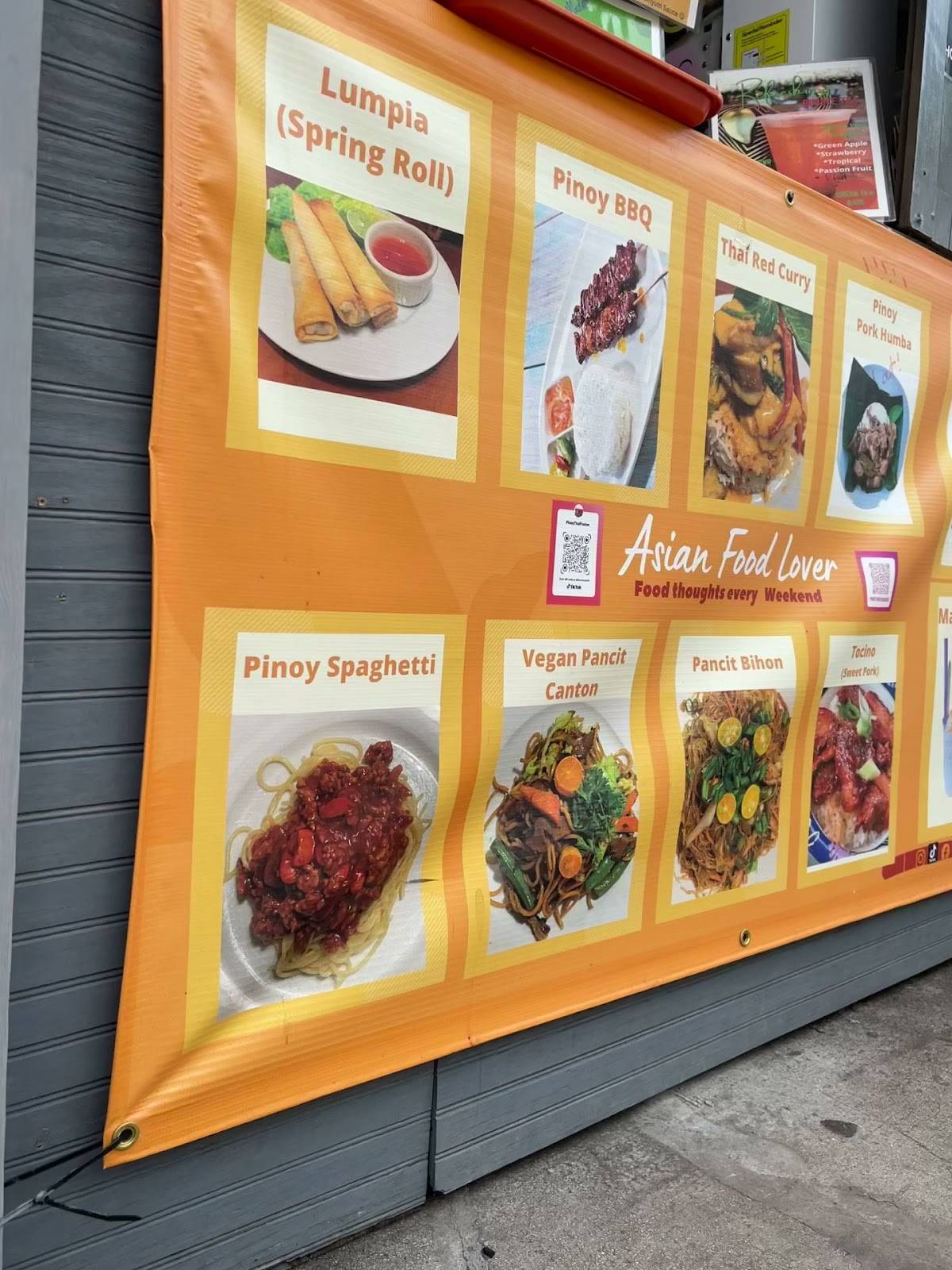 Menu at Pinoy Thai Fusion restaurant, Hollywood