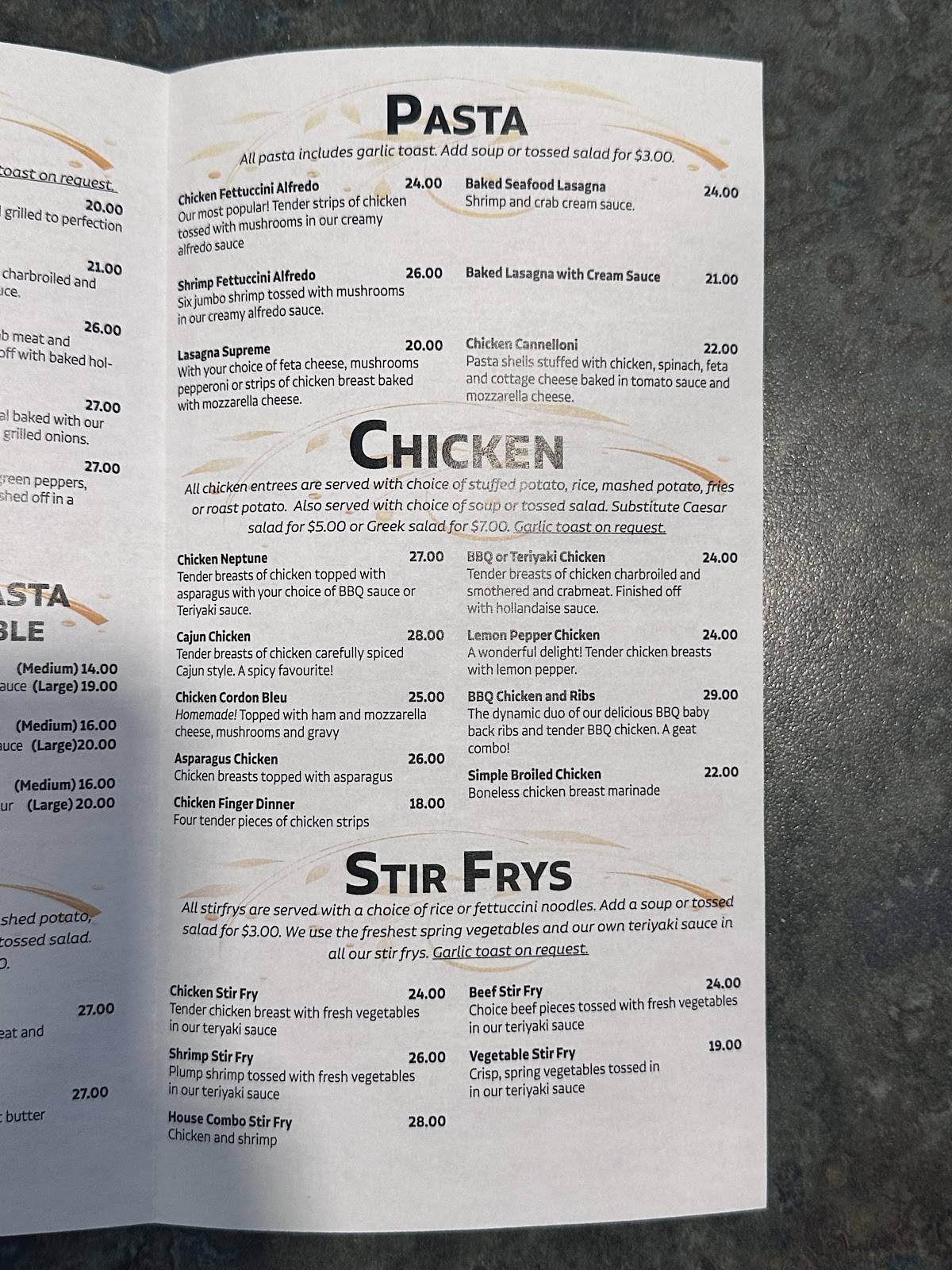 Menu at Piros Family Restaurant, Sundre