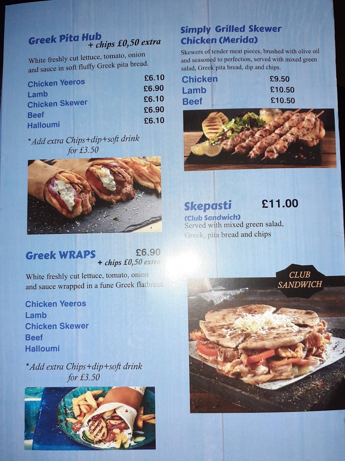 Menu at Pitta Hub restaurant, Leicester