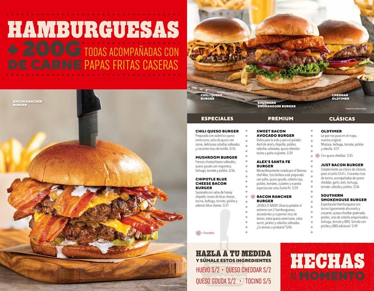 Carta del restaurante Chili's, Piura, OPEN PLAZA