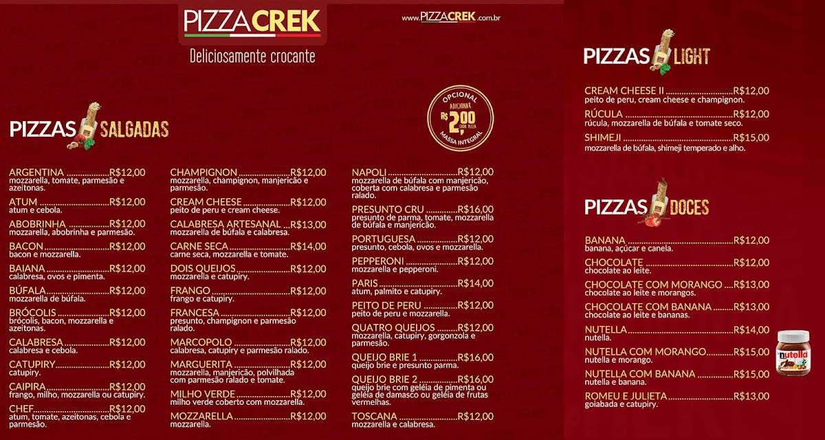 Menu em Pizza Crek Santana restaurante, São Paulo, Rua Capitão Manuel ...