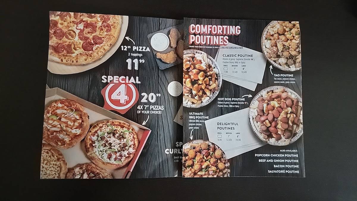 Menu at Pizza Salvatoré pizzeria, Bathurst