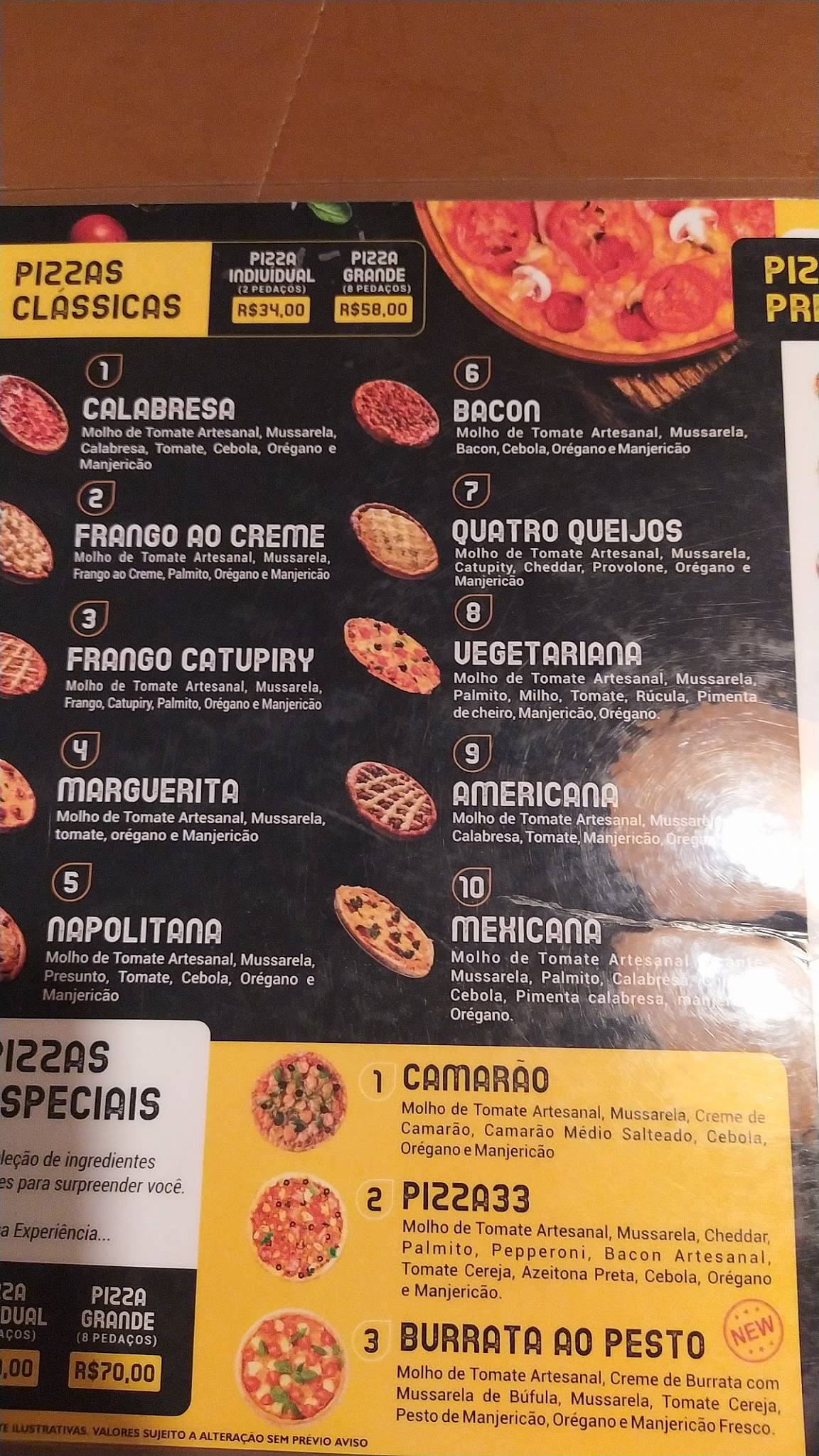 Menu em Pizza33 - Pizzaria Customizada, Anápolis