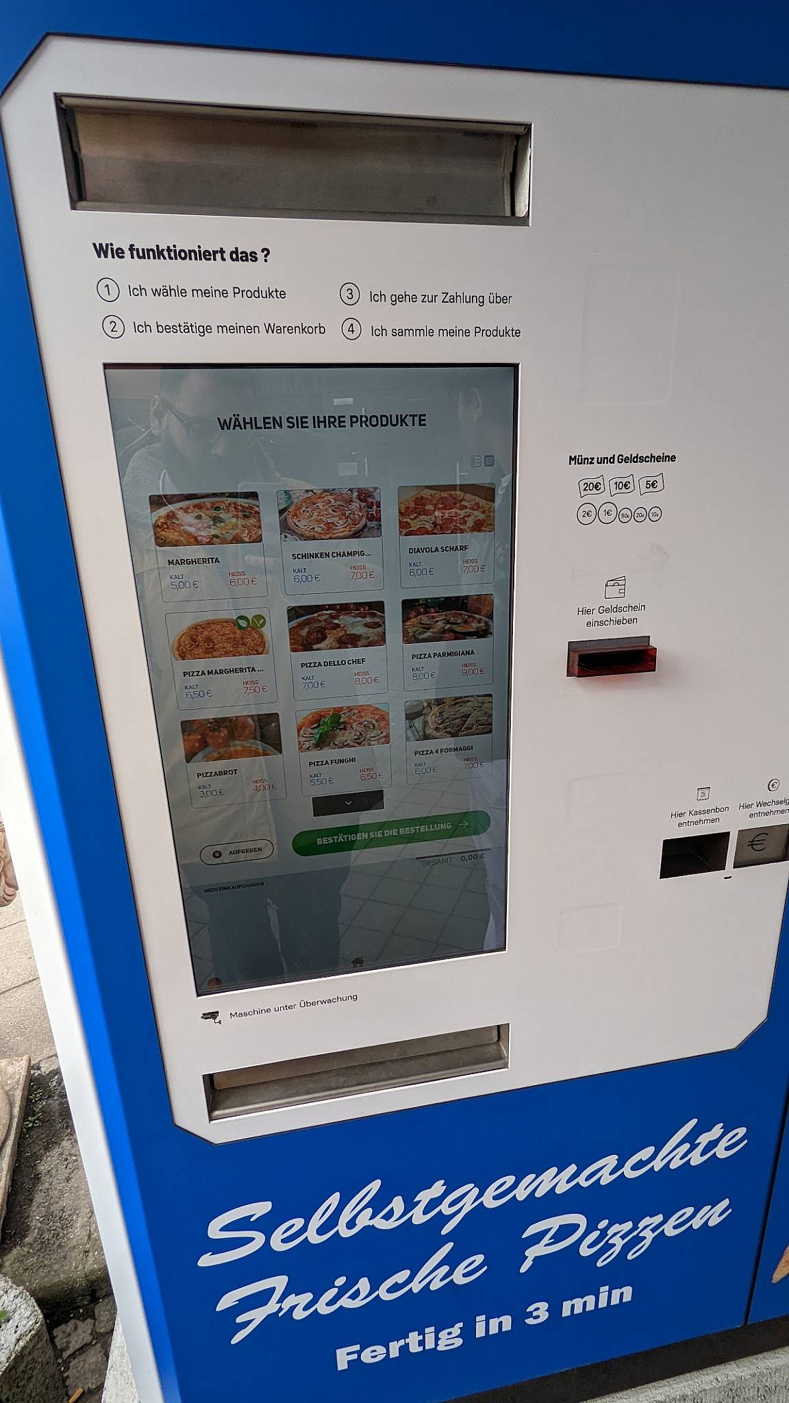Speisekarte von Pizzaautomat, Augsburg