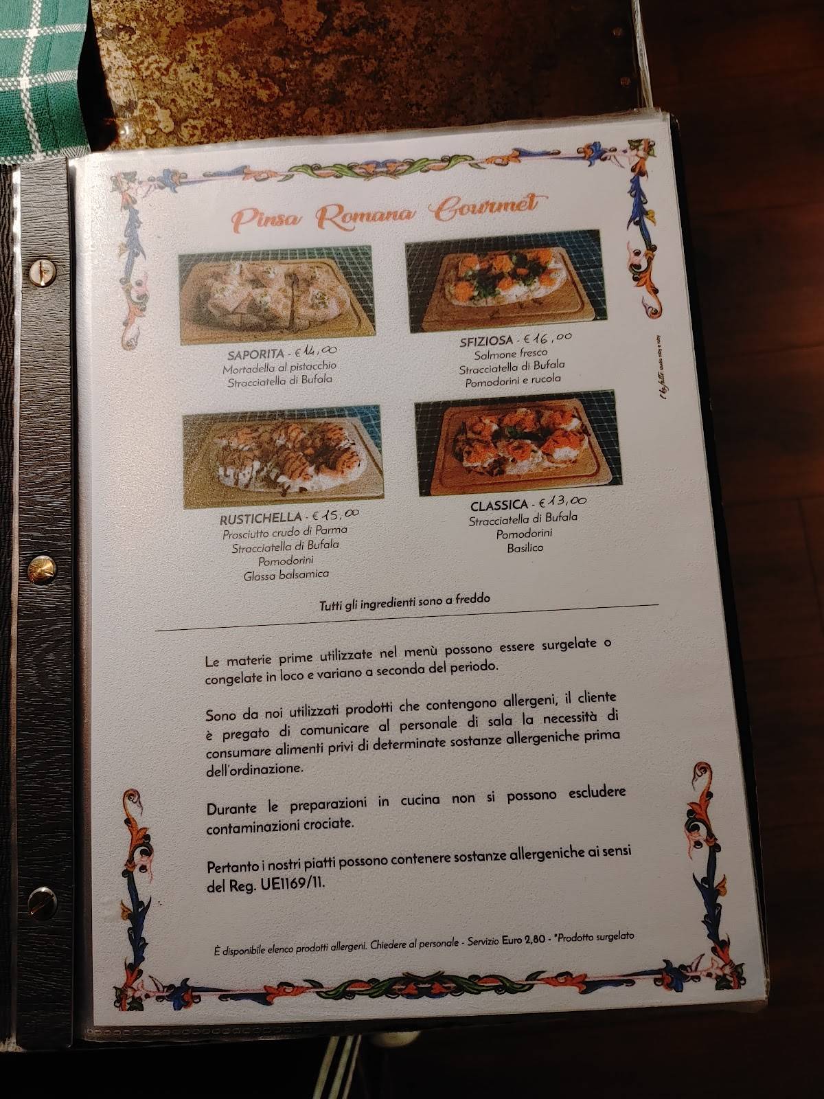 Menu at Castello restaurant, Cerreto Castello, Via Quintino Sella