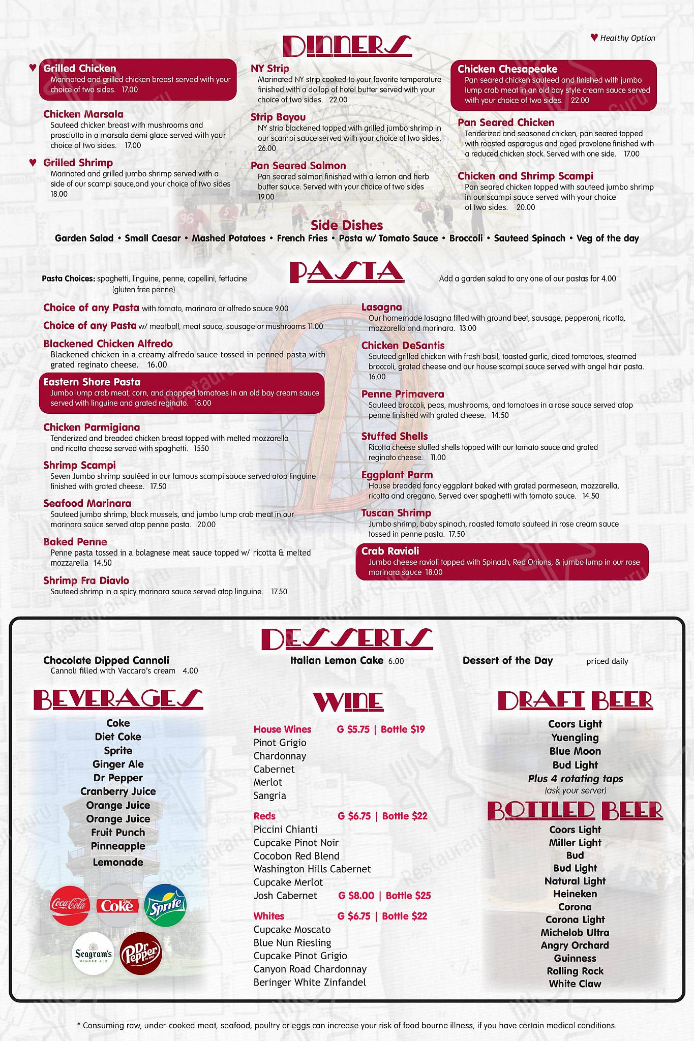 Menu at Desantis Pizza Grill & Bar, Perry Hall